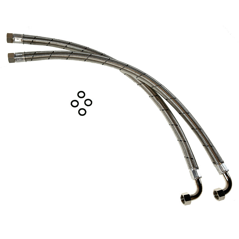 19mm x 3/4" x 1000mm Bent/Straight Flexible Stainless Braided Hose (2 ...